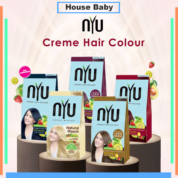 Cat Semir Rambut NYU Creme Hair Colour Caramel / Natural Black ...