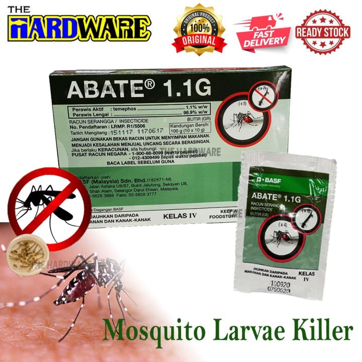 ☜100 OriginalBASF ABATE 1.1 G(10g)Mosquito Larvae Killer Kawalan Ubat ...