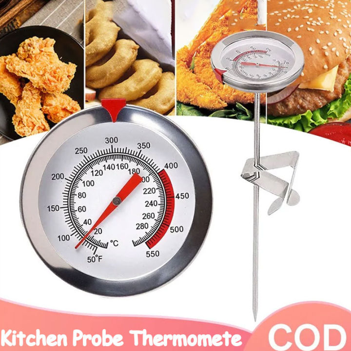 0-300°C Deep Fry Stainless Steel Cooking Thermometer with Clip Instant ...