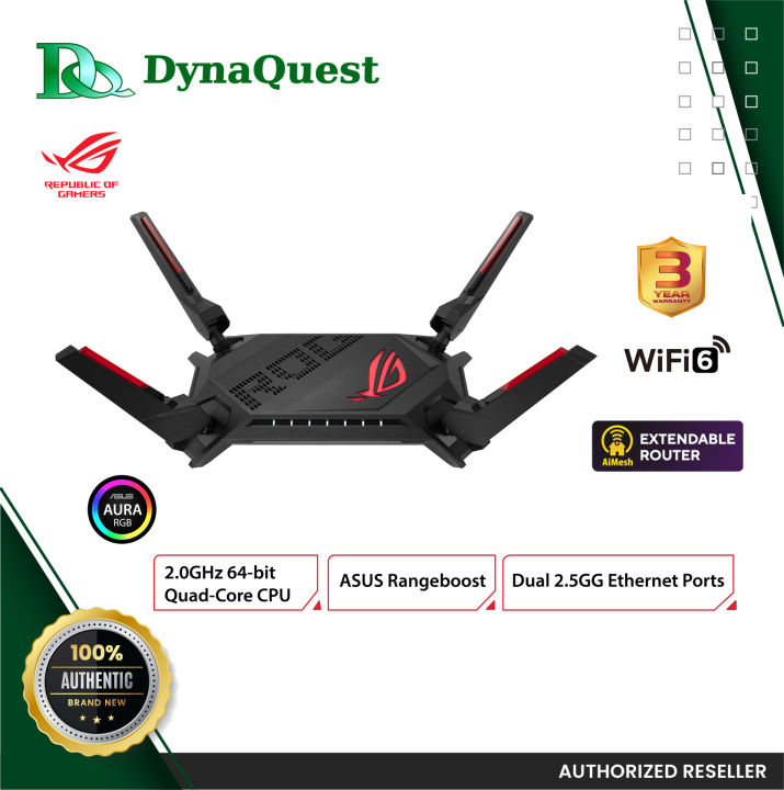 ASUS ROG Rapture GT-AX6000 Dual-Band WiFi 6 Extendable Gaming Router ...