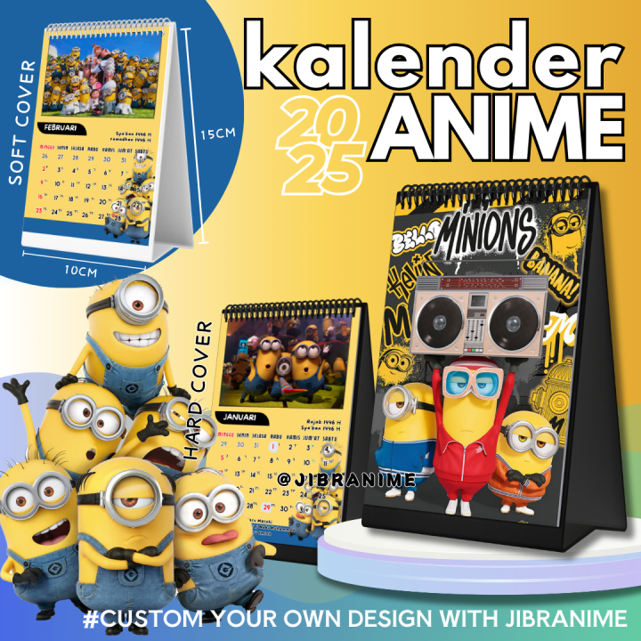 calendar/kalender meja anime Minions Despicable Me 2025 | Lazada Indonesia