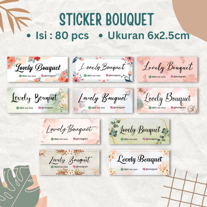 (ISI 80 PCS) Sticker Buket Bunga / Stiker bouquet flower / Sticker ...