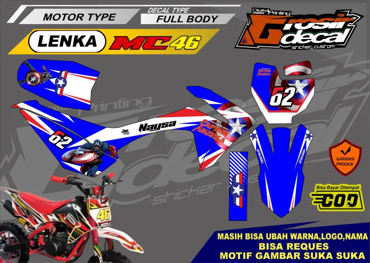 Stiker Sticker Striping Mini Trail Lenka 50cc MC46 Full Body Bebas ...