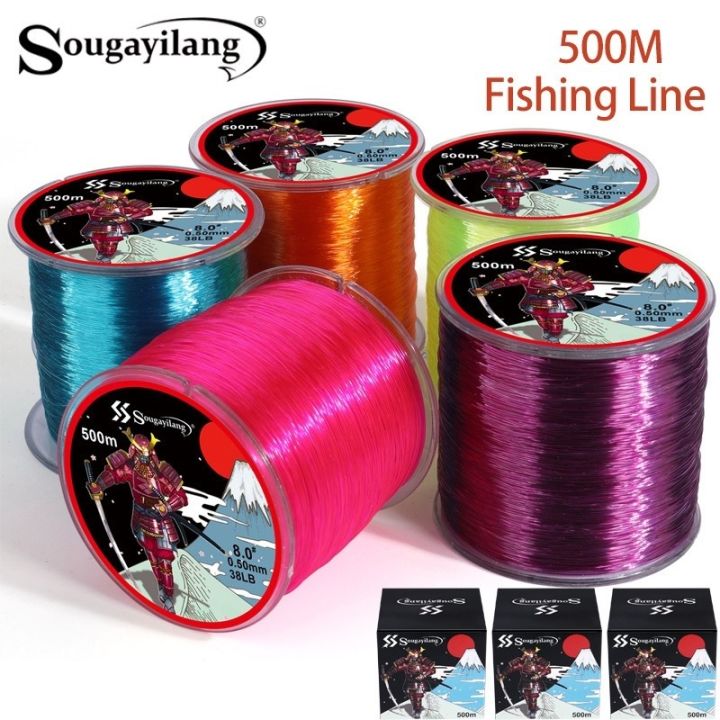 【Wear] Sougayilang 500M Nylon Fishing Line 7-38lb Super Strong Fishing Line Fluorocarbon Outer ...
