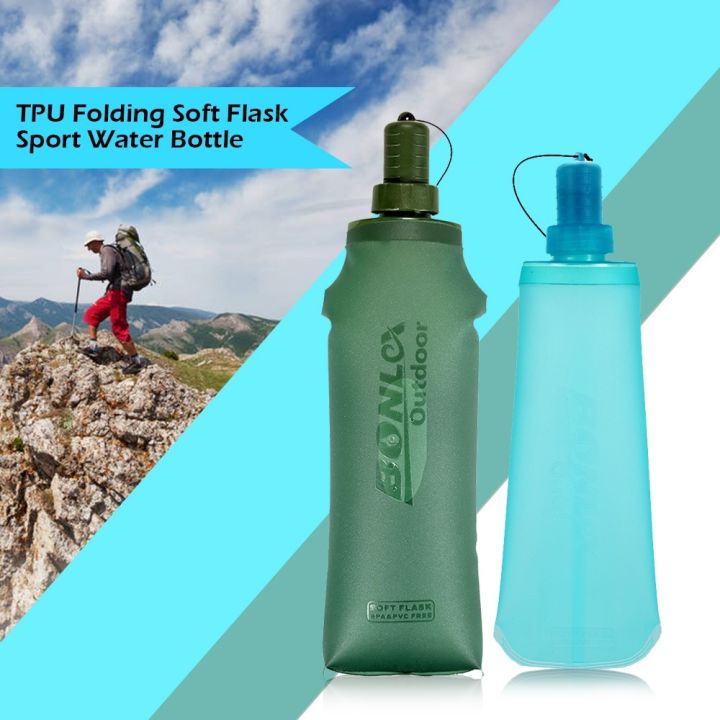 TPU Folding Soft Flask Sport Water Bottle Running Camping Hiking Water ...
