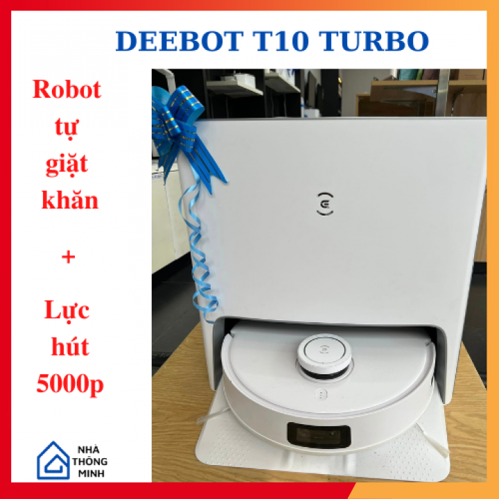 [BẢN QUỐC TẾ] Robot hút bụi lau nhà Ecovacs Deebot T10 Turbo - Robot tự động giặt khăn, mới ra ...