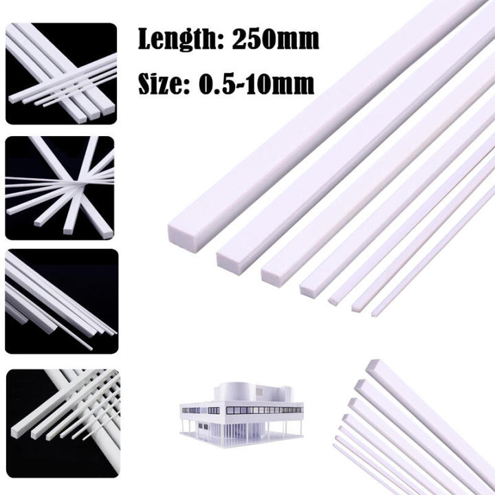 250mm ABS Plastic White Square Rod Stick For Architecture Model Making ...