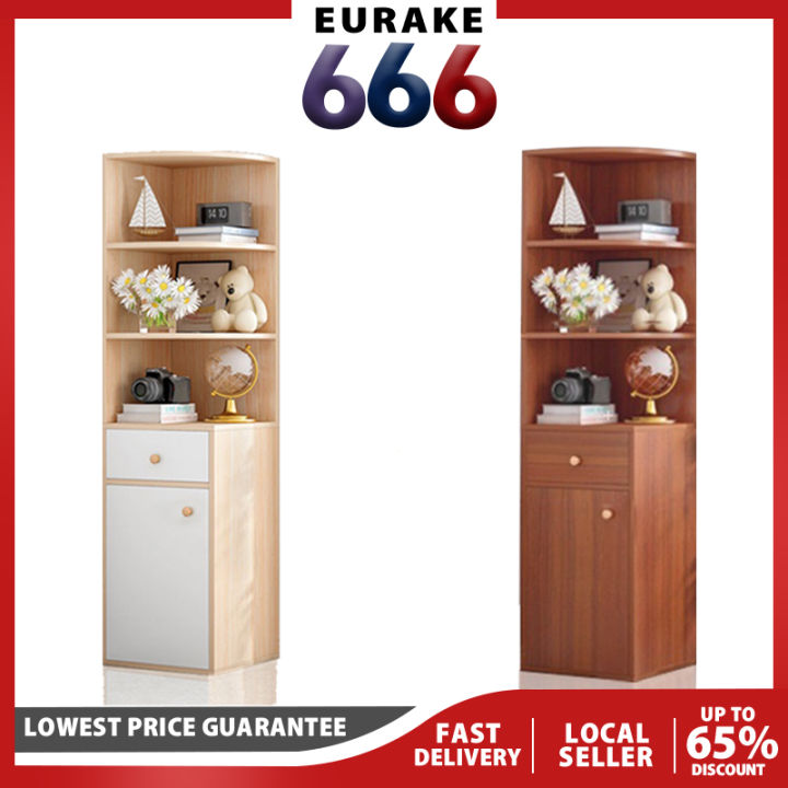 EURAKE Corner Triangle Cabinet Modern Storage Cabinet With Drawer ...
