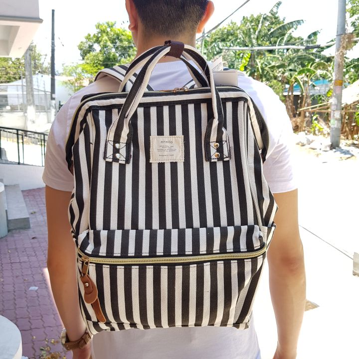 Authentic A.N.E.L.L.O Classic Canvas Backpack - Stripes | Lazada PH