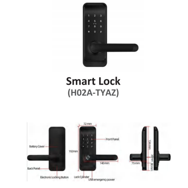 SMART DOOR LOCK/Password lock/Work with Zigbee Gateway/Key Open | Lazada
