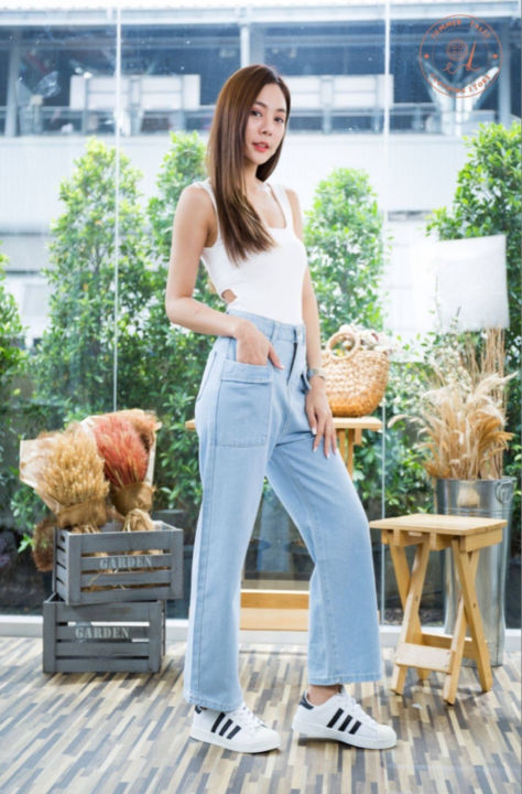 SALE สินค้าเซลล์ ST033 กางเกงยีนส์เอวสูงทรงกระบอก ดีไซน์เก ลดราคา ...