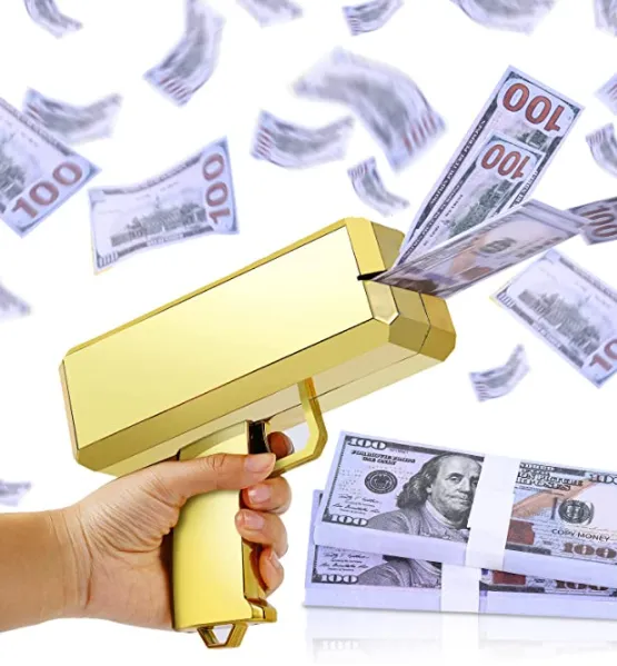 💥Dream Best🔥 BanknoteGun with Prop Money Electric Paper Money Dispenser ...