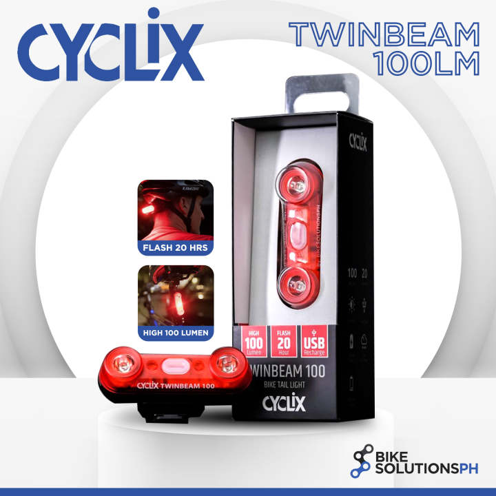 Cyclix Twinbeam 100lm USB Rechargeable LED Tail Lights 100 Lumens Rear ...