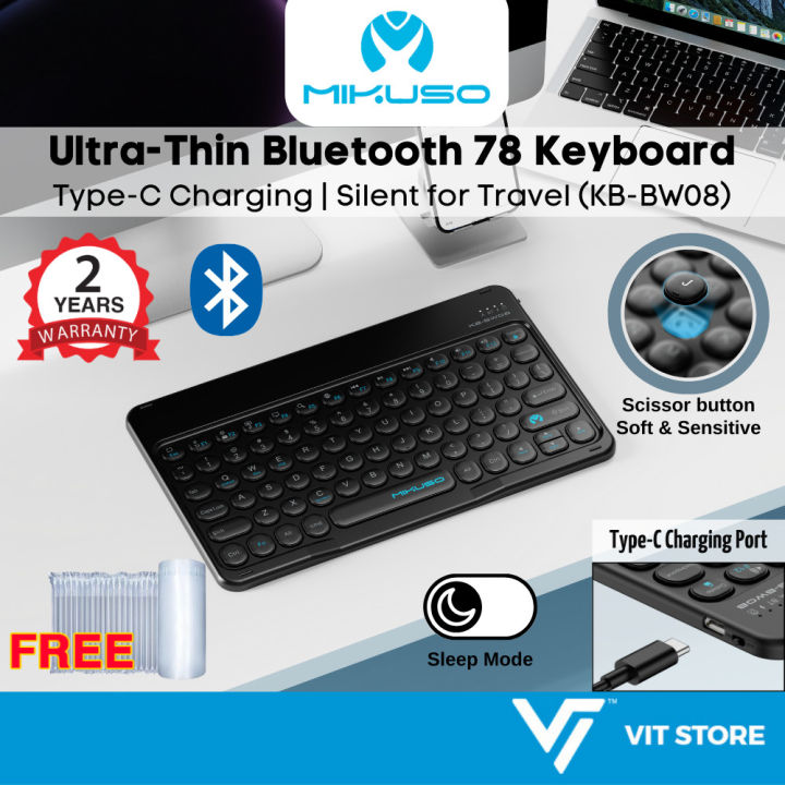 MIKUSO Bluetooth USB Slim Mini KB-BW08 | Compact Best for Laptop Tablet ...