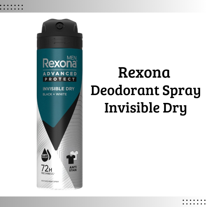 Rexona Men Antiperspirant Deodorant Spray Invisible Dry Black and White ...