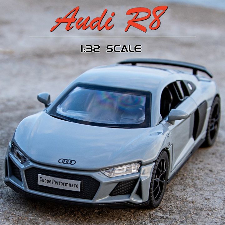 【MagicT】1:32 Scale Audi R8 Zinc Alloy Model Car W/ Light & Sound & Pull ...