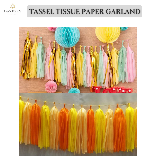 Paper Tissue Tassel Garland 5pcs | Ins Style Birthday Party Decoration ...