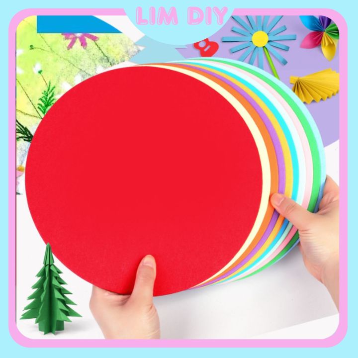 Tập 10 tờ giấy bìa màu hình tròn làm thủ công định lượng 230gsm LIM DIY ...