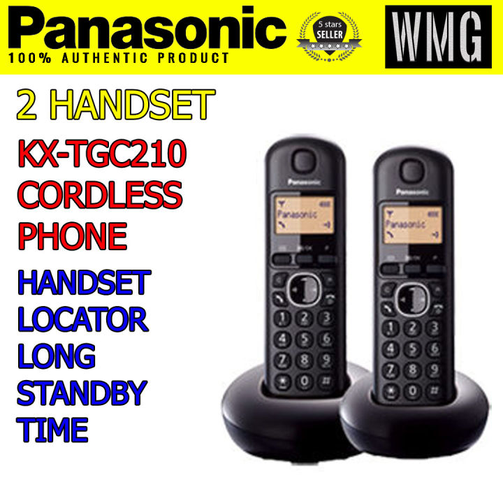 Panasonic Digital Cordless Phone With 2 Handset KX-TGB212 (RANDOM COLOUR) | Lazada