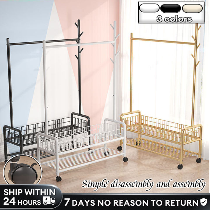 Sheeper Coat Hanger With Wheels Coat Rack Home Bedroom Metal Drying ...