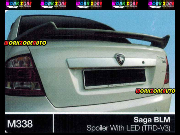 M338 Proton Saga BLM Fiber Spoiler With LED (TRD-V3) Body kit Bodykit | Lazada