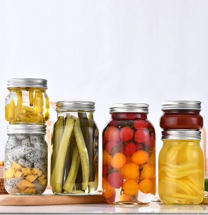 KD Wide Mouth Mason Glass Reusable Jars with Metal Silver Lid | Lazada PH