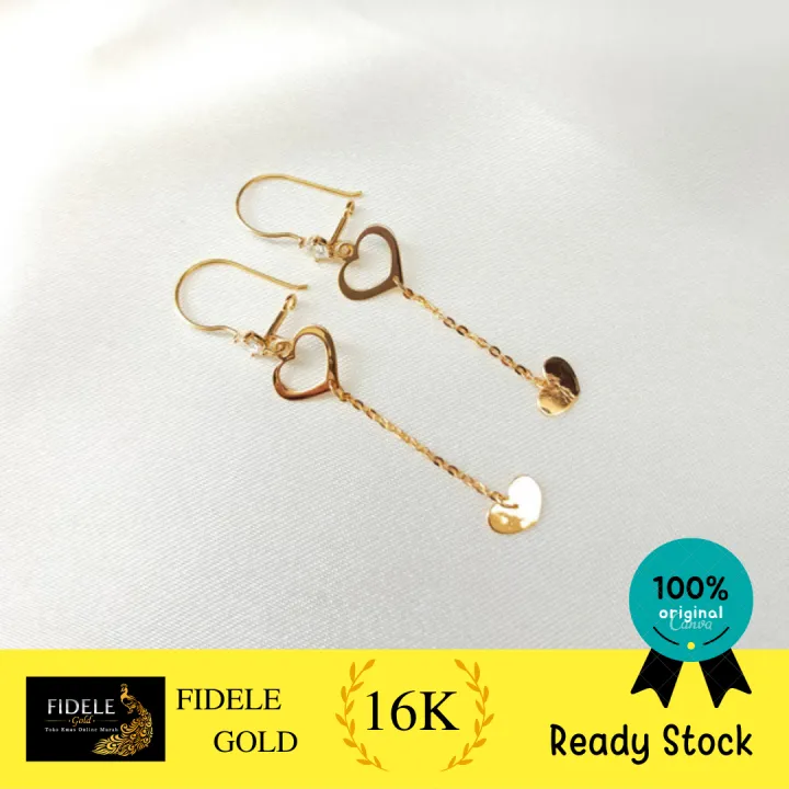 Anting desi love fashion wanita emas tua 700 16k | Lazada Indonesia
