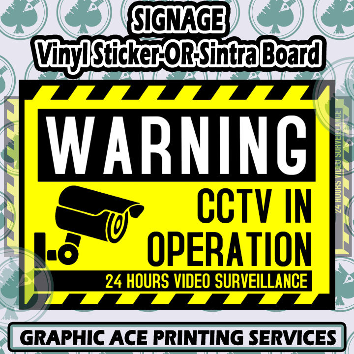 24-Hour CCTV Surveillance Warning Signage | A4/A5 Size | Sticker/Sintra ...