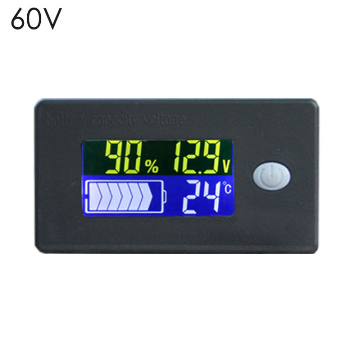 12V 24V 36V 48V 60V 72V Battery Capacity Indicator LCD Voltmeter Temperature Meter | Lazada PH
