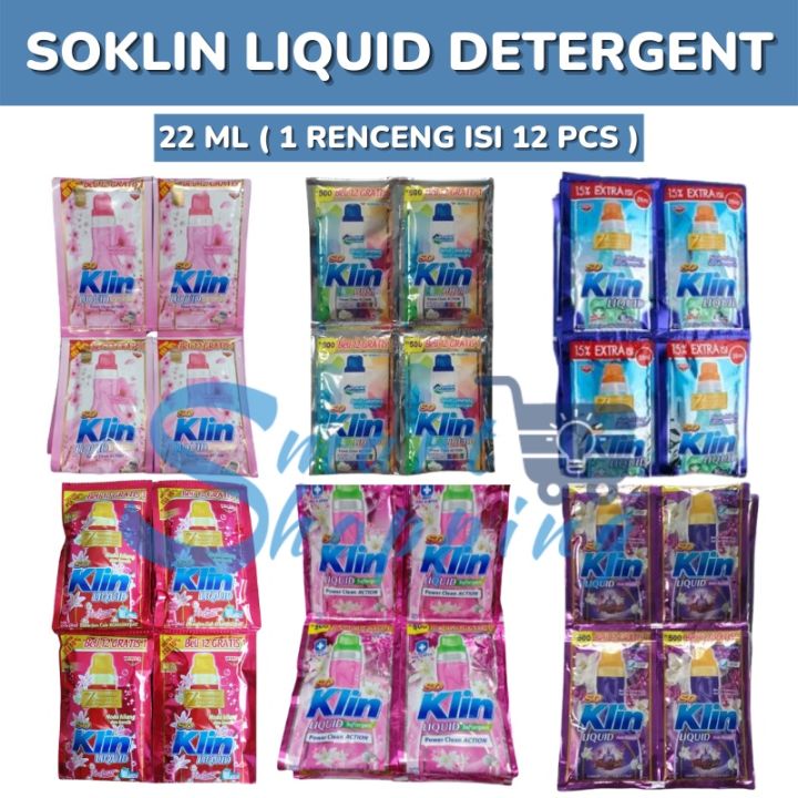SOKLIN LIQUID DETERGENT 22 ML DETERGENT CAIR ( 1 RENCENG ISI 12 PCS ) | Lazada Indonesia