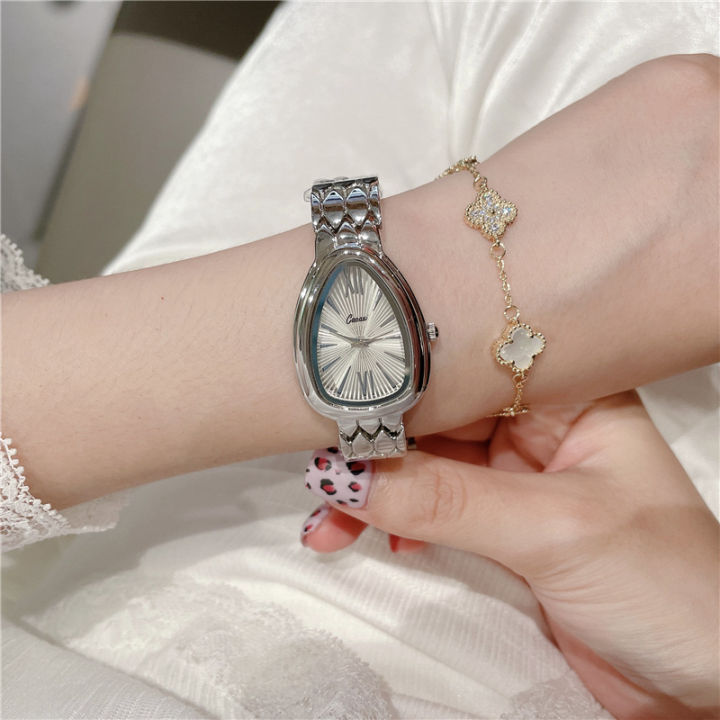 แบรนด์ Cacaxi นาฬิกาควอตซ์กันน้ำนาฬิกาข้อมืองูทองของผู้หญิงพร้อม A512 ...