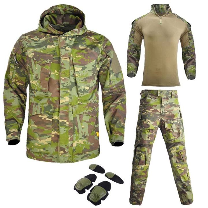 Army Field Jacket+Pants+Shirts Men's Cotton Hooded Coat Parka Tactical ...