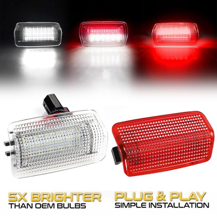 2Pc White / Red Error Free LED Door Courtesy Interior Warning Light ...