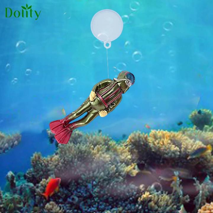 Dolity Resin Statue Layout Diving Model Sea Party Miniature Scuba Diver ...