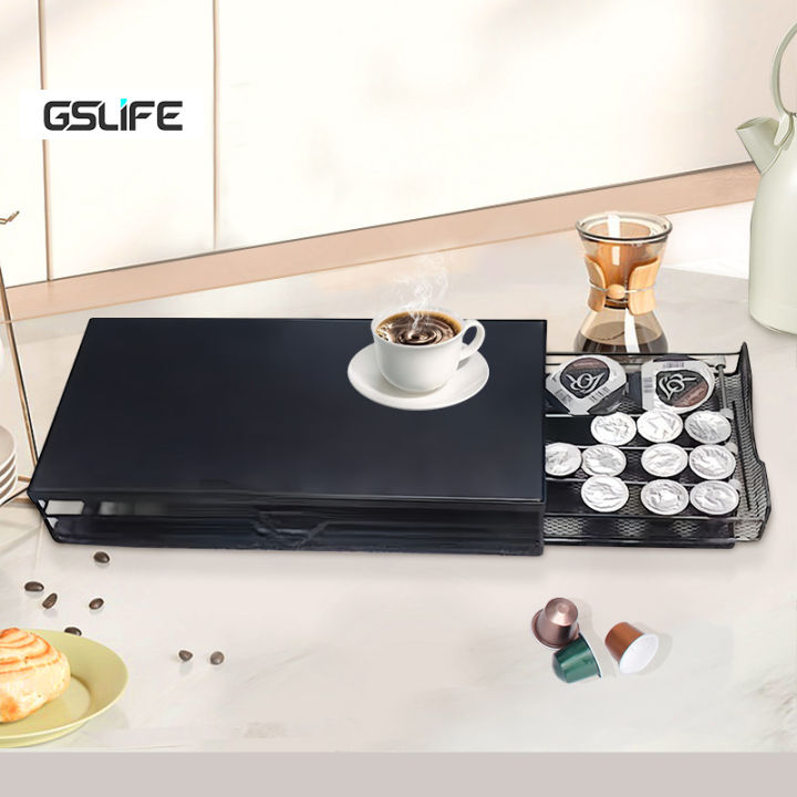 GSlife 40 Pods Coffee Capsule Organizer Storage Rack Drawer Kitchen ...