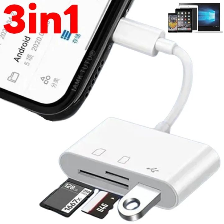 3 in 1 Type-c To USB C A OTG Adapter Hub Converter for Samsung Xiaomi ...