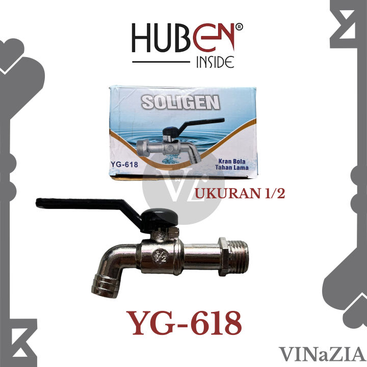 KRAN KERAN BOLA BESI GAGANG HITAM SOLIGEN YG-618 UKURAN - 1/2 INCH ...