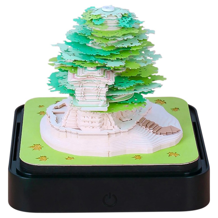 3D Art Calendar Memo Pad 2024, Timepiece Calendar Sakura Tree Rip Paper ...