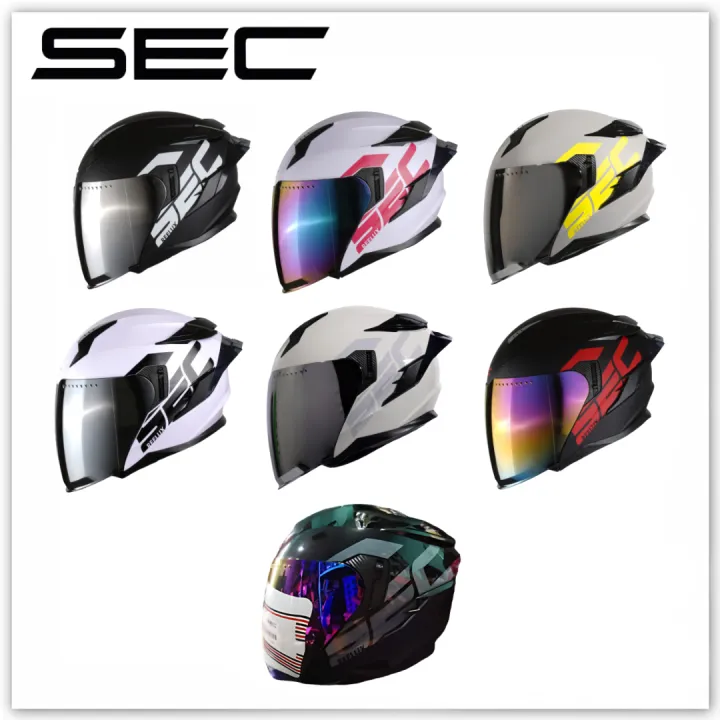 SEC Half Face Helmet for Motorcycle Reflux Matte/Gloss (S-XL) | Lazada PH