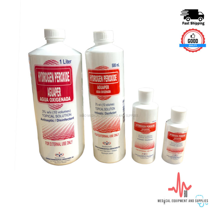 Aguaper Hydrogen Peroxide / Agua Oxigenada 3% - Per Bottle (60ml, 120ml ...