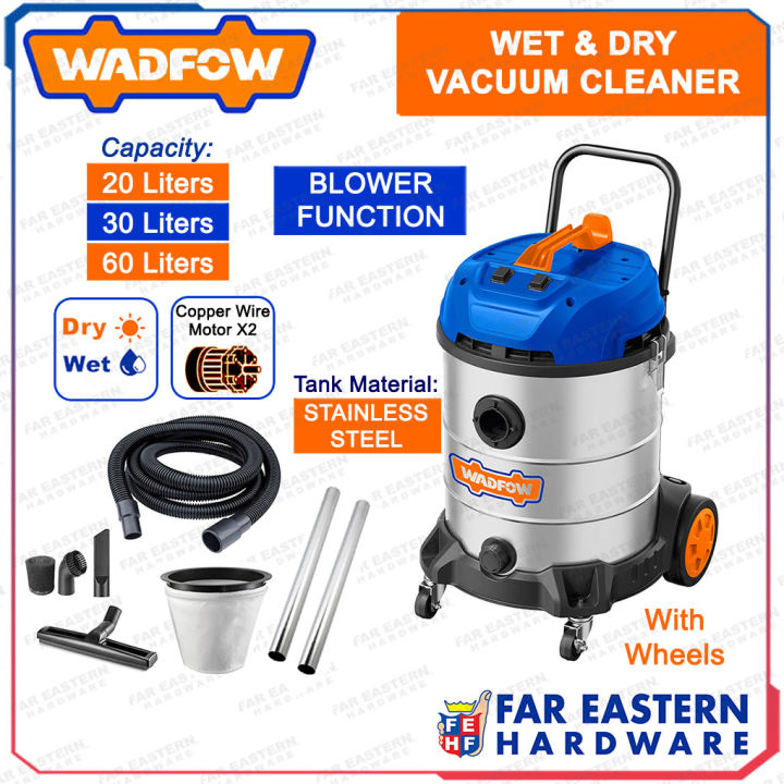 WADFOW Vacuum Cleaner w/ Blower Wet & Dry 1200W | 2400W 20L | 30L | 60L WFPTCD | Lazada PH