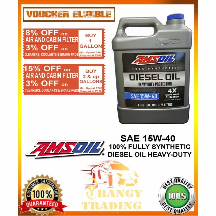 AMSOIL SAE 15W-40 Fully Synthetic Motor Oil Heavy Duty Protection 1 ...