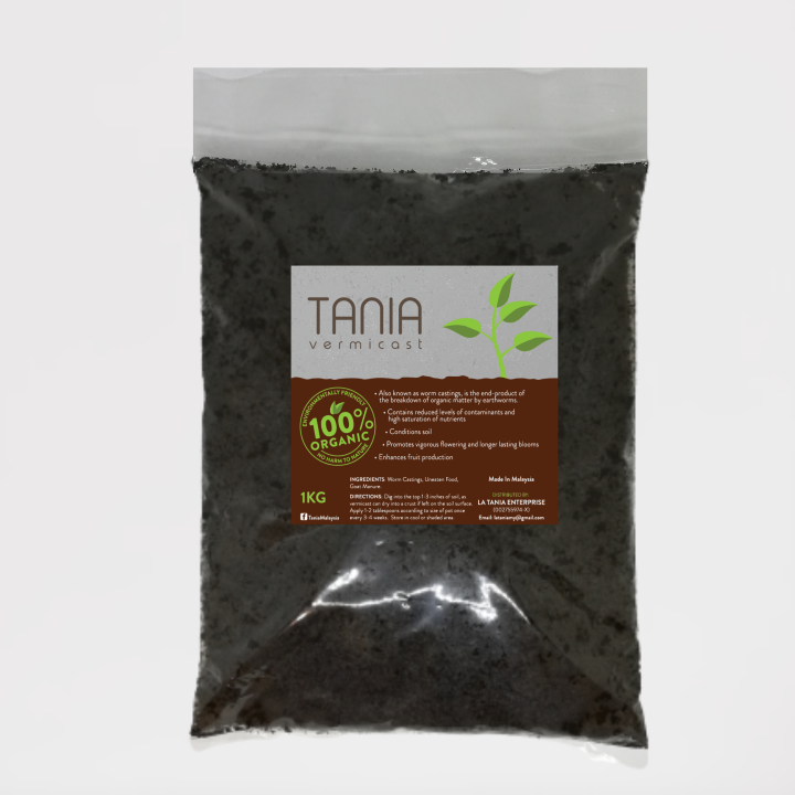 2L Tania 100% Pure Vermicast Organic Fertiliser/Baja Organik Tahi ...