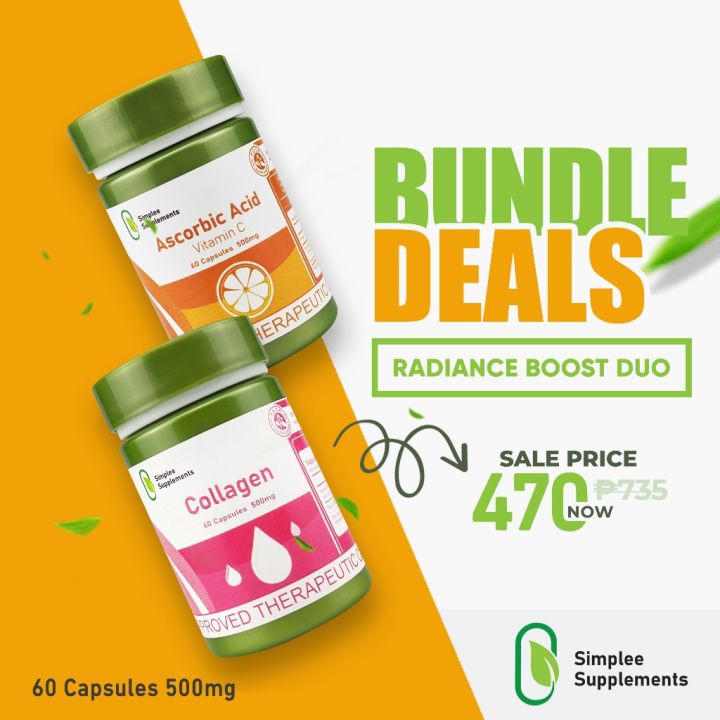 BUNDLE DEALS ] Simplee Supplements Radiance Boost Duo: Ascorbic Acid ...