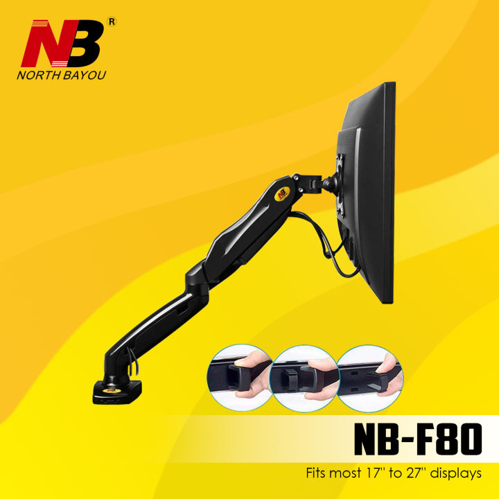 North Bayou NB-F80 Monitor Desktop Mount with Full Motion Swivel for 17 ...