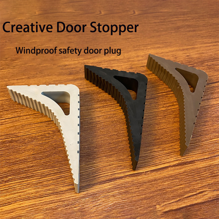 Black/Gray/Dark Brown Non Punched Triangular Door Stop Stylish 11.8 ...