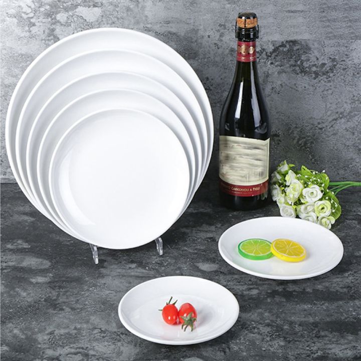 M&A PHC 1/6/12pcs Unbreakable White Round Melamine Dinner Plates For ...