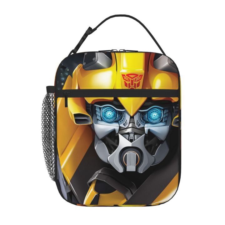 Transformers Cartoon Kids lunch bag Portable School Grid Lunch Box ...