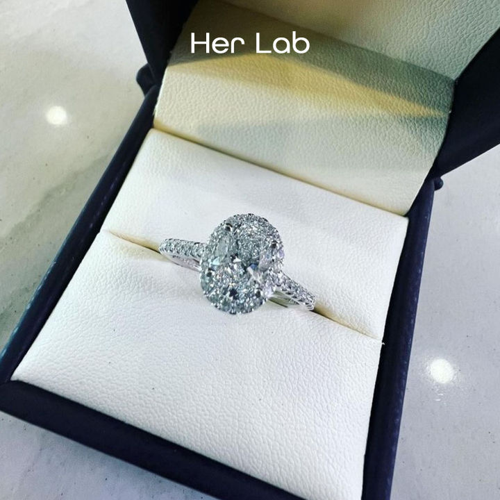 Her Lab Jewelry | Genuine Moissanite White Gold Diamond Ring, 2Carat ...