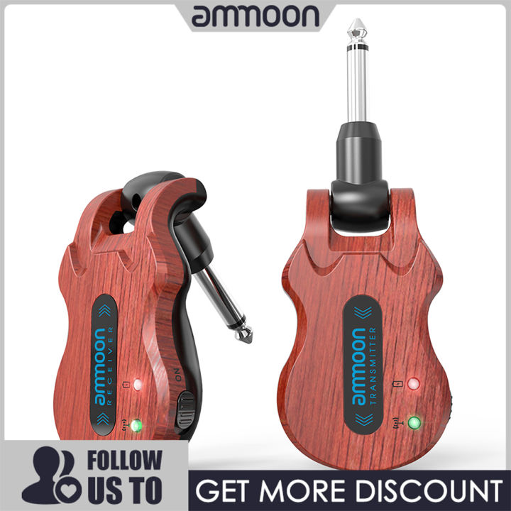 [ammoon]ammoon Wireless Guitar System Audio Digital Guitar Transmitter Receiver Built-in ...